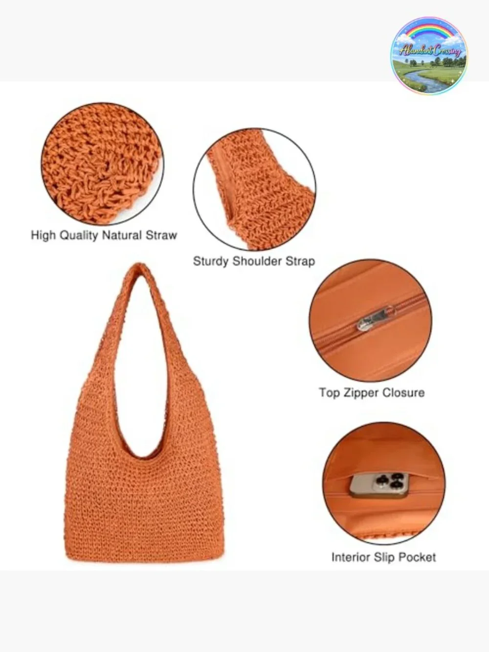 Bags | Handwoven Straw Beach Bag Tote Hobo Shoulder Bag Summer | Poshmark